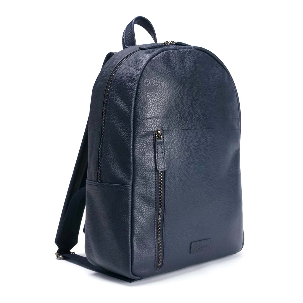 Leather Backpack Navy Blue & Thomas Bird & tblon.com