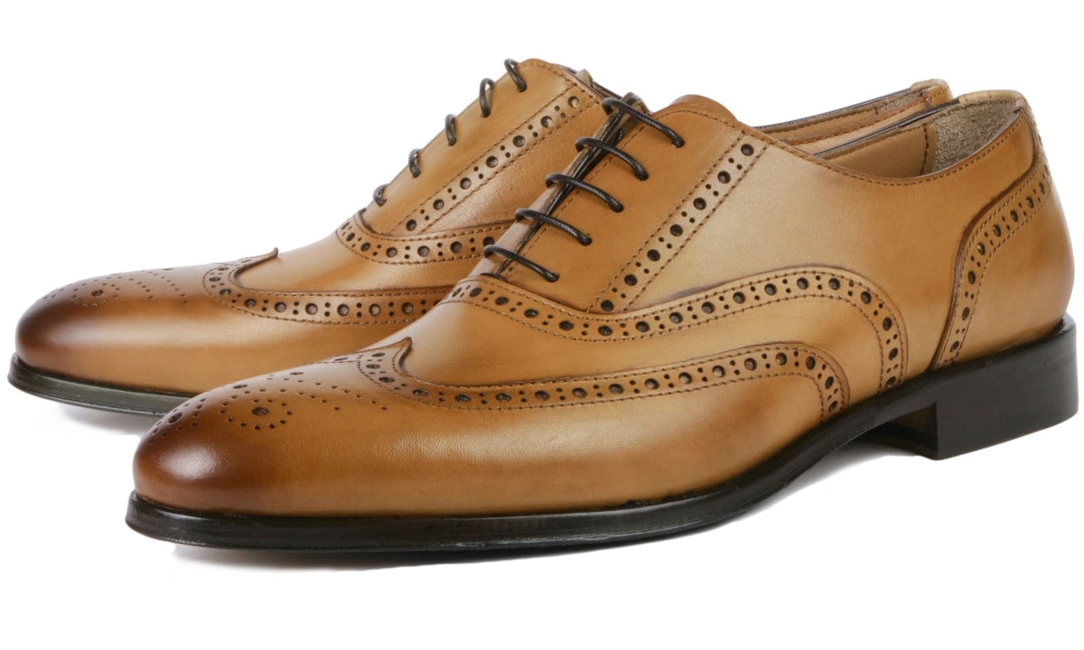 Wingtip Oxford Brogue Light Tan & Thomas Bird & tblon.com
